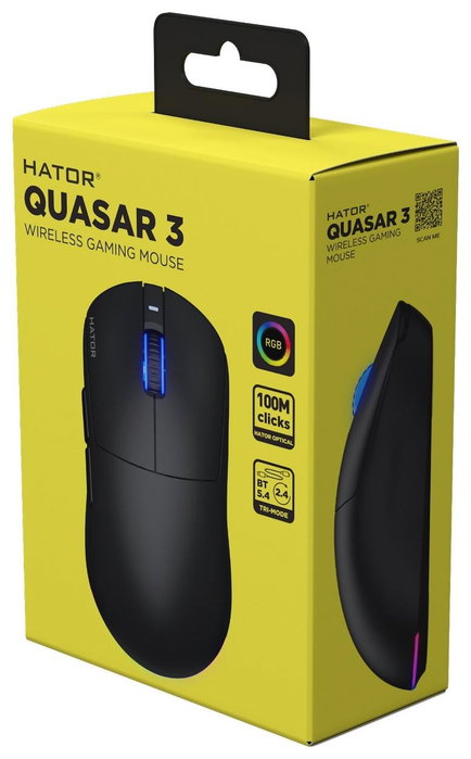 Hator Quasar 3 HTM730 Ratón Inalámbrico Negro - Bixoto.com