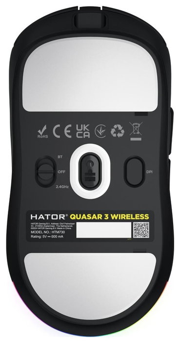 Hator Quasar 3 HTM730 Ratón Inalámbrico Negro - Bixoto.com