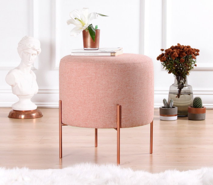 Atelier Del Sofa Copper 44 Puf Bohemio Rosa Algodón Lino Sofá ...