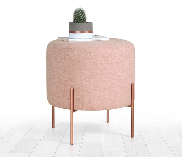 Atelier Del Sofa Copper 44 Puf Bohemio Rosa Algodón Lino Sofá ...