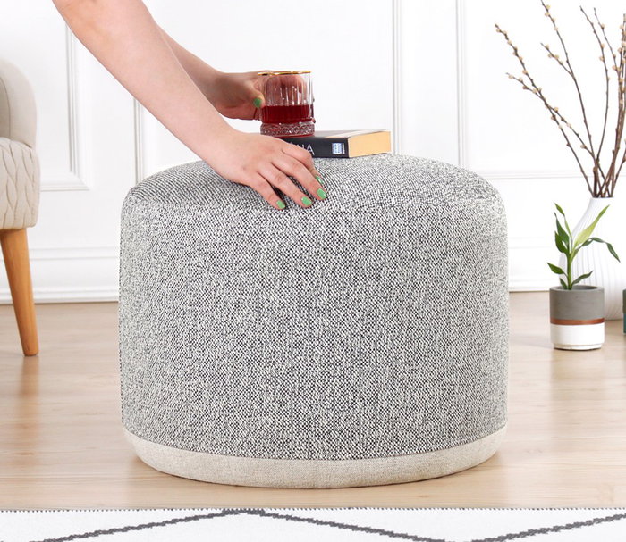 Atelier Del Sofa Puf de Lino 100% Gris 41x51 cm - Bixoto.com