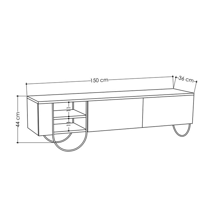 Hanah Home Norfolk Soporte de TV - Moca Claro - Bixoto.com