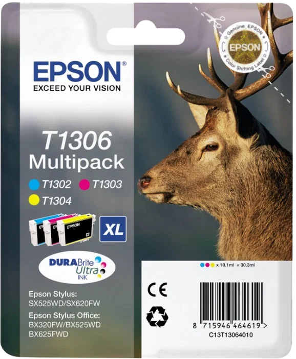 Epson T1306 Multipack cian magenta amarillo (C13T13064012) 3 cartuchos ...