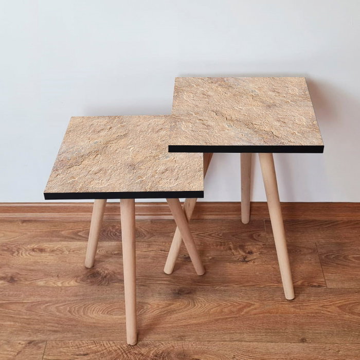 Hanah Home Mesas Nido 2Shp389 Beige 2 Piezas MDF Madera Haya - Bixoto.com