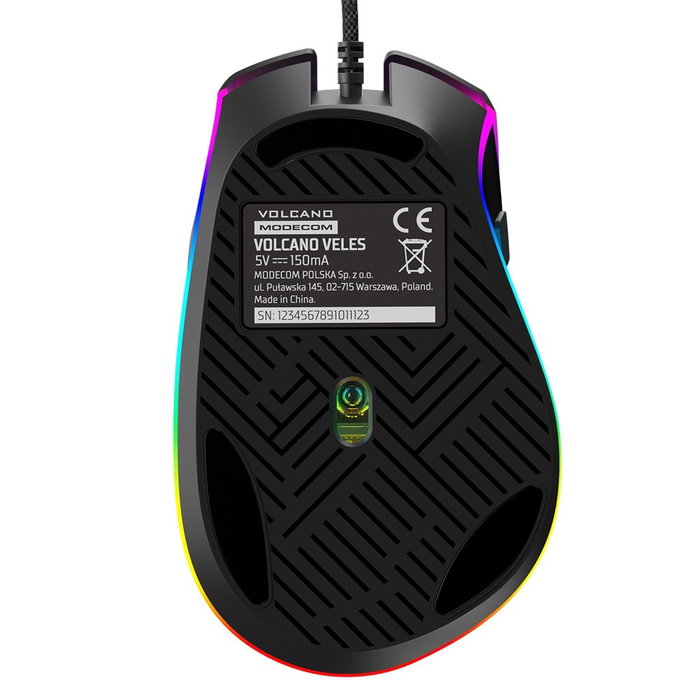 Modecom Volcano Veles Ratón Ergonómico para Gaming, Cable USB, RGB ...