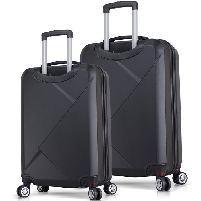 Zoozie Bags 8039 Juego de Maletas de ABS Negro con 4 Ruedas Dobles 360 ...