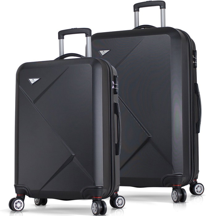 Zoozie Bags 8039 Juego de Maletas de ABS Negro con 4 Ruedas Dobles 360 ...