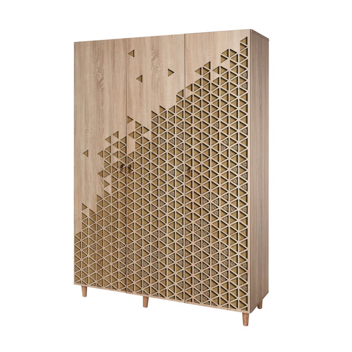 Hanah Home Armario Mode-120 Roble Sonoma 135x192x52cm - Bixoto.com