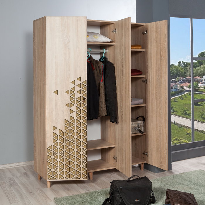 Hanah Home Armario Mode-120 Roble Sonoma 135x192x52cm - Bixoto.com