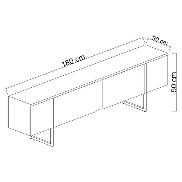 Hanah Home Luxe - Atlantic Pine, Black Soporte para TV 180x50x30 cm ...