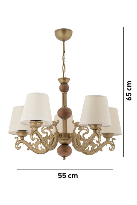 Opviq Lámpara de Metal Blanca, Dorada y Marrón Altura 65 cm Diámetro ...
