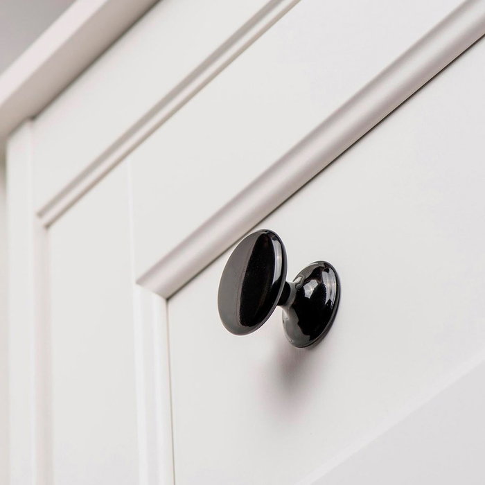 Rei Pomo para Mueble Modelo 756 - Zamak Acabado Negro, Ø33 x 27 mm ...