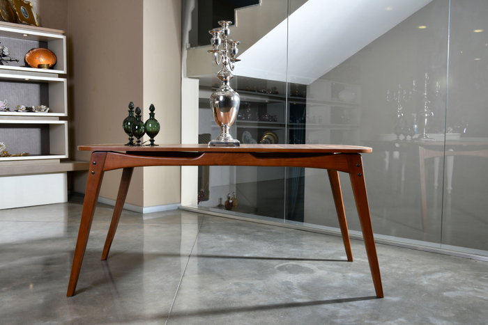 Hanah Home Mesa de Comedor de Madera de Carpe, Color Nogal, 160x75x80cm ...