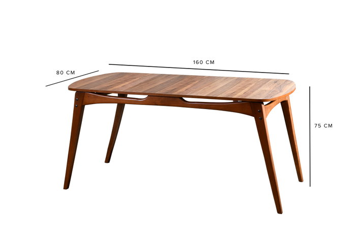 Hanah Home Mesa de Comedor de Madera de Carpe, Color Nogal, 160x75x80cm ...