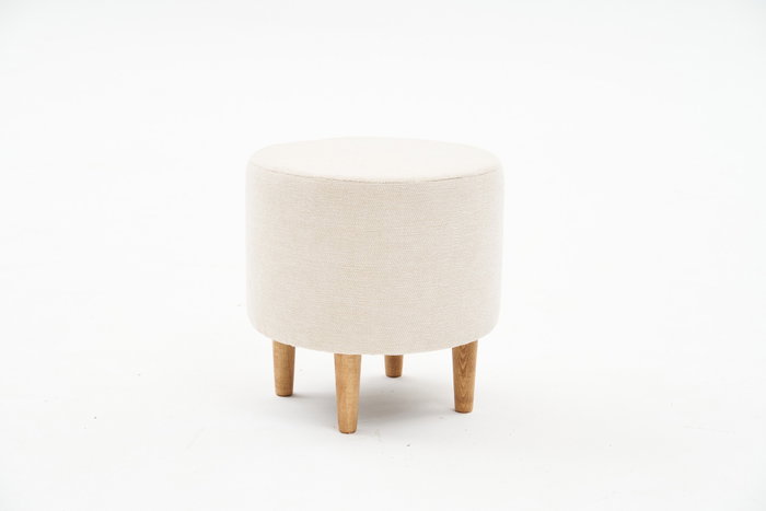 Atelier Del Sofa Puf 02 Crema Poliéster y Algodón Madera 40x42x40 cm ...