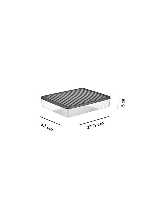 Hermia VITABOX4'LÜ-ANTRASİT 2,8LT Juego de 4 Cajas de Almacenamiento de ...