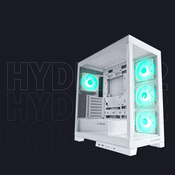Rampage Hydra V2 Obudowa PC Akwarium Biała 4x Ventilador ARGB - Bixoto.com