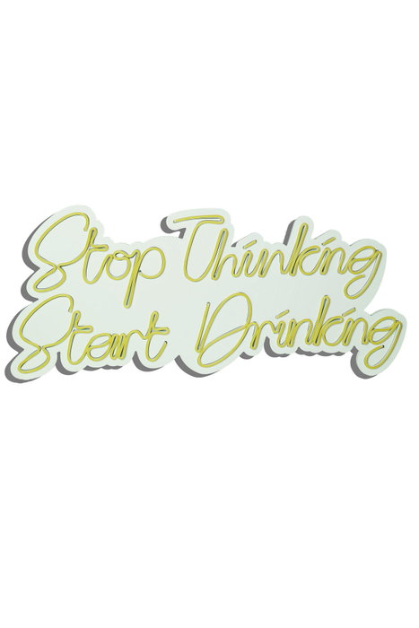 Wallity Stop Thinking Start Drinking Neón Flexible Resistente al Agua ...