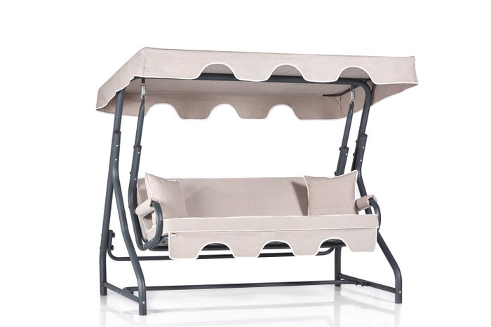 Hanah Home Silla Columpio Triple Jardín Metal Multicolor 240 kg ...