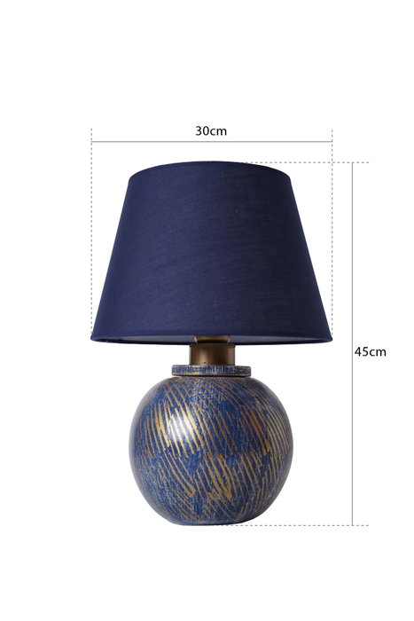 Opviq Lámpara de Mesa YL492 Azul Cuerpo Poliéster Tapa Tela - Bixoto.com