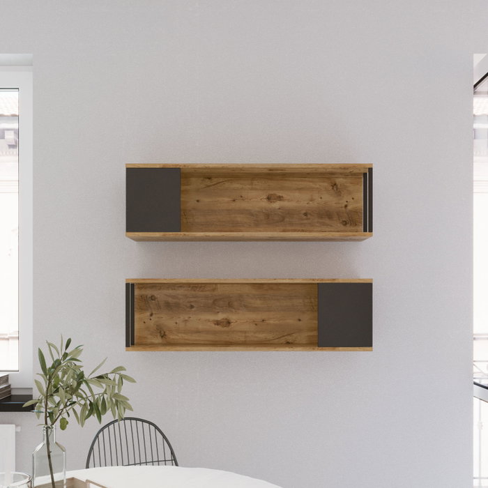 Hanah Home Estantería de Pared Vg18-A Moderna Industrial Pino Atlántico ...