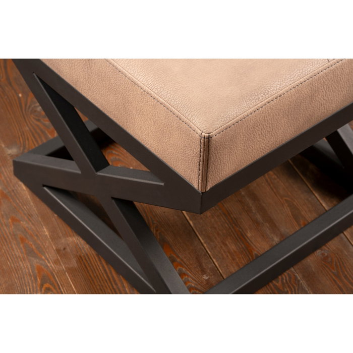 Atelier Del Sofa Puff Cuero PU Visón 46x44x46 cm - Bixoto.com