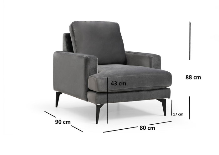 Atelier Del Sofa Sillón Orejero Papira Antracita 80x90x88 cm - Bixoto.com