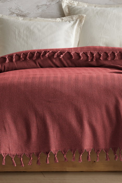 L'essentiel linge de maison Manta Doble Piqué Berlino Tile Red Rojo ...