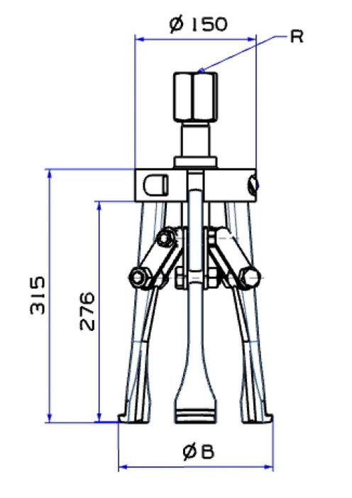 Extractor Hidráulico de Interiores Forza 130-300 mm Rosca 2 1/2" 8H ...