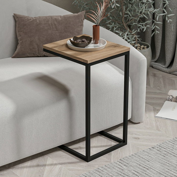 Hanah Home Mesa Auxiliar Nogal 35x65x40 cm Tablero de Partículas ...