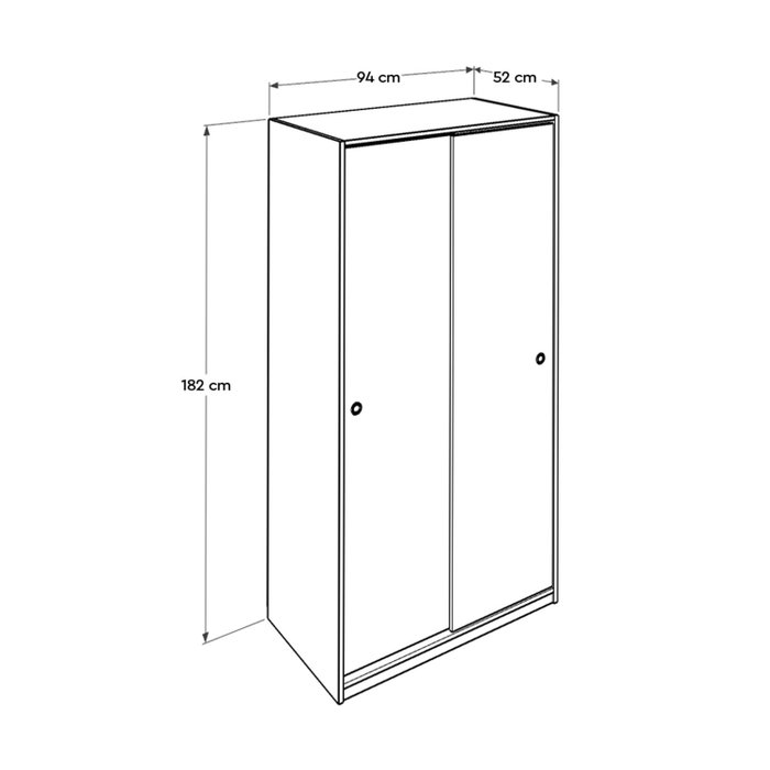 Hanah Home Armario Swd-436-Bb-2 Puertas Correderas Blanco 94x182x52 cm ...