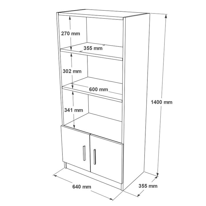 Hanah Home Vo4-W Estantería Moderna Blanca Tablero Partículas ...