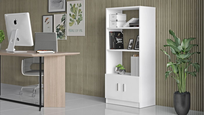 Hanah Home Vo4-W Estantería Moderna Blanca Tablero Partículas ...