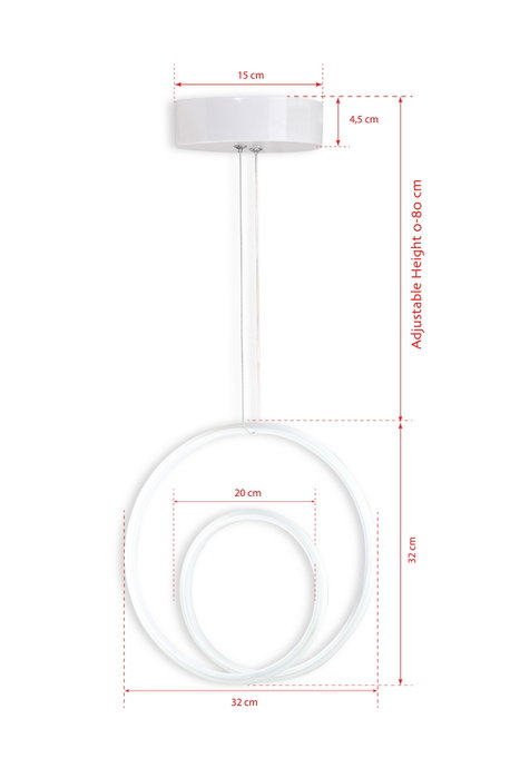 Opviq Lámpara de Araña White - Yellow Light LED 4000K Aluminio Blanco ...