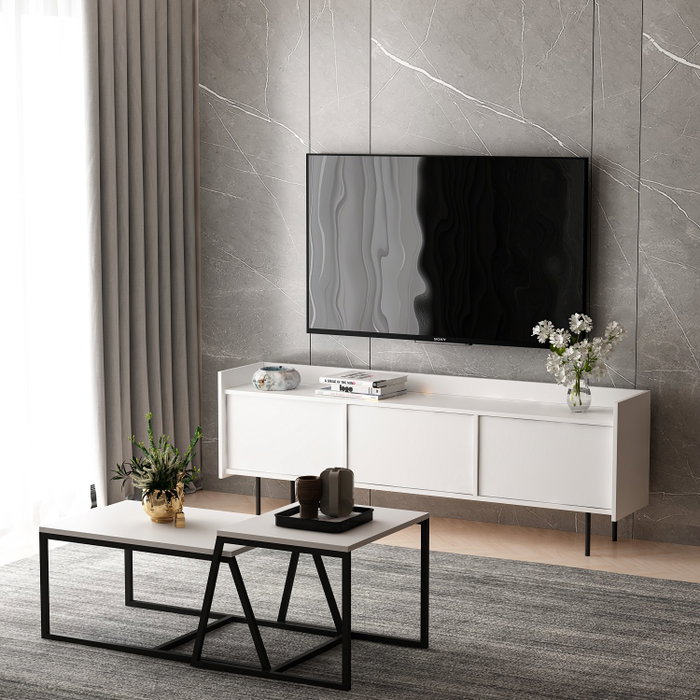 Hanah Home Conjunto de Muebles de Salón Blanco en Tablero de Partículas ...