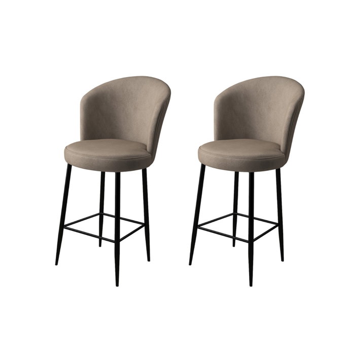 Hanah Home Juego de Taburetes de Bar Fora Cappuccino y Negro 46x107x40 ...