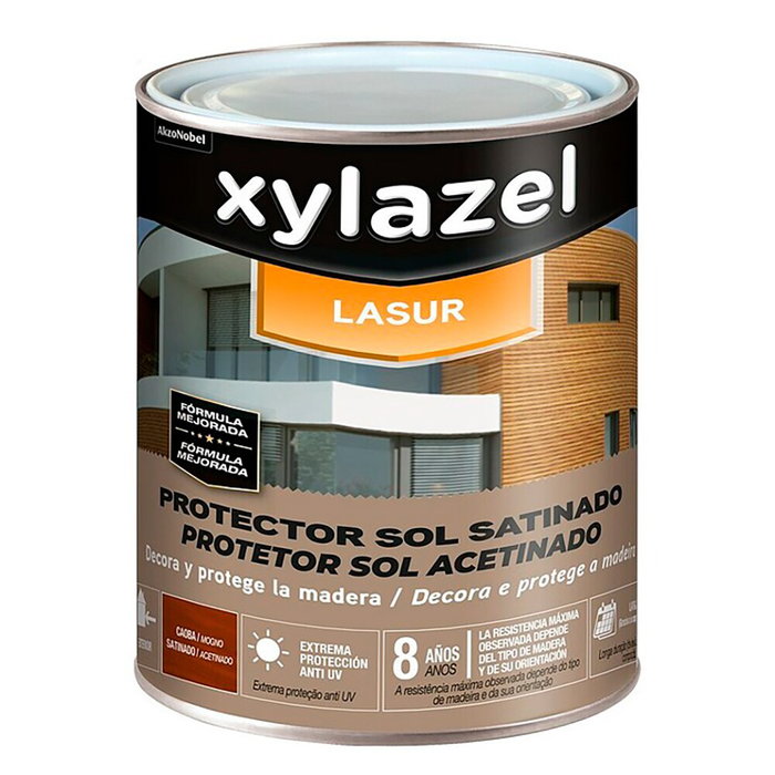 Xylazel Lasur Protector Sol Satinado Caoba 2,5 L - Protección UV para ...