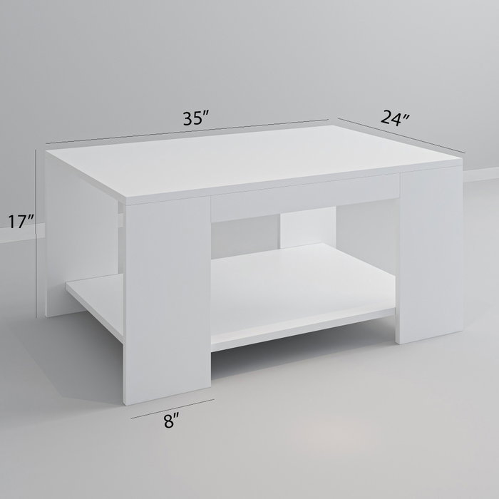 Hanah Home Mesa de Centro Lina White 90x60x43.8 cm Tablero Partículas ...