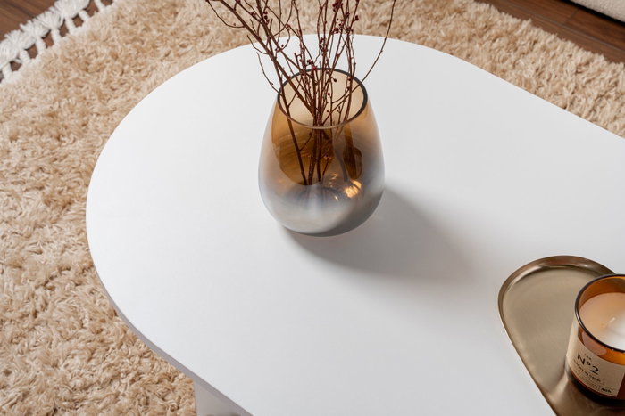 Nordure Mesa de café Sable White 119x40x60 cm Color Blanco - Bixoto.com