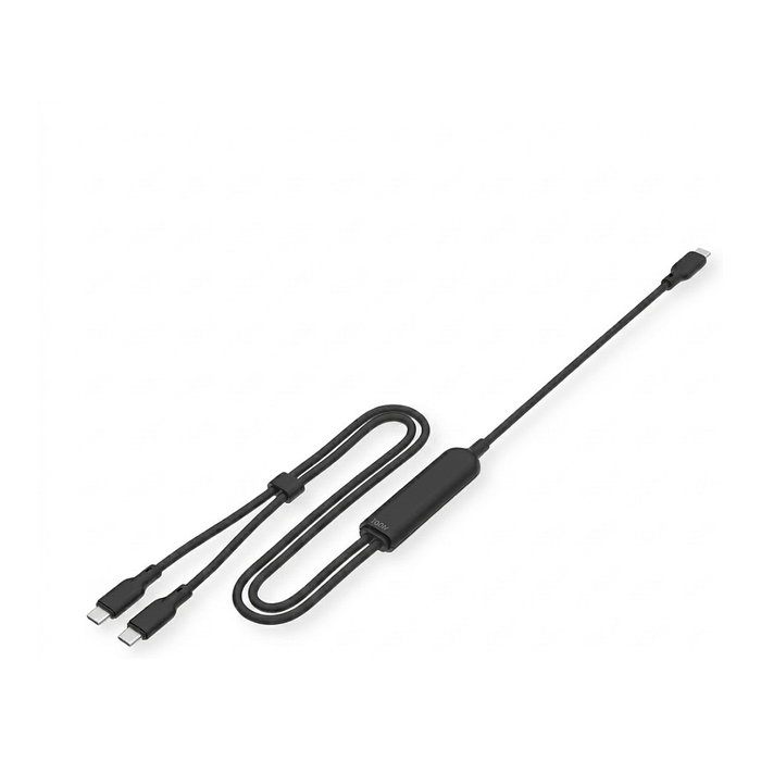 VALUE Cable Split USB Tipo C a 2x C, ST/ST, 100W, Negro, 1,8 m - Bixoto.com