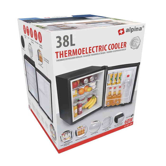 Nevera termoeléctrica 38l 60w alpina - Bixoto.com