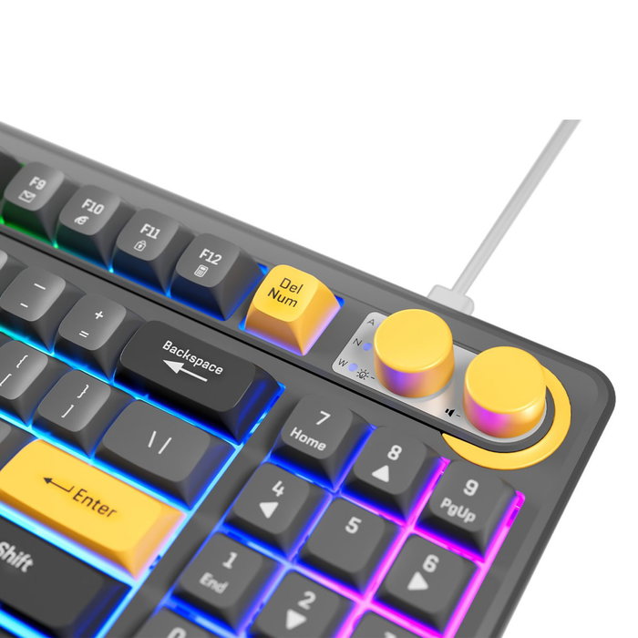 Rampage Cyclone Knob RGB 90% Teclado Mecánico Gaming Layout Polaco ...