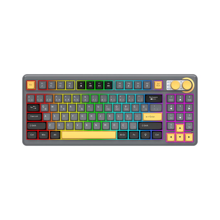 Rampage Cyclone Knob RGB 90% Teclado Mecánico Gaming Layout Polaco ...