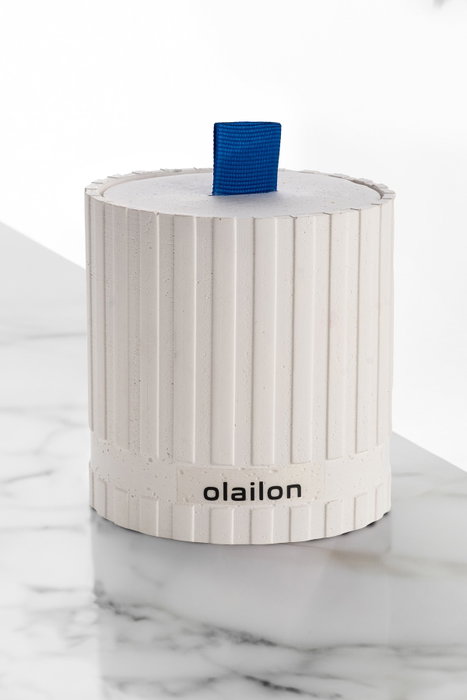 Aberto Design Vela de Ámbar con Lazo de Hormigón Blanco, Parafina/Soja ...