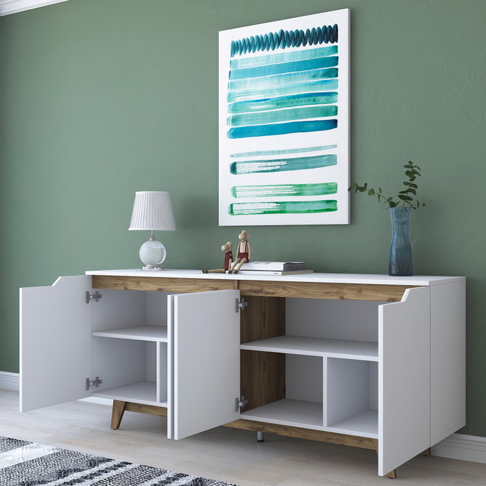 Hanah Home GD102 - 1874 Consola Tablero de Partículas Color Blanco y ...