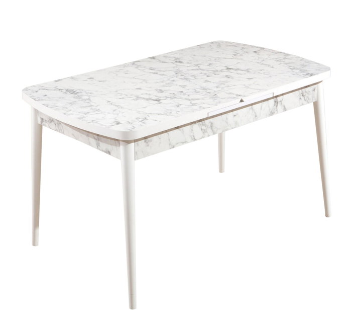 Hanah Home Mesa de Comedor Extensible Carrara Blanco y Gris 132x79x76.5 ...