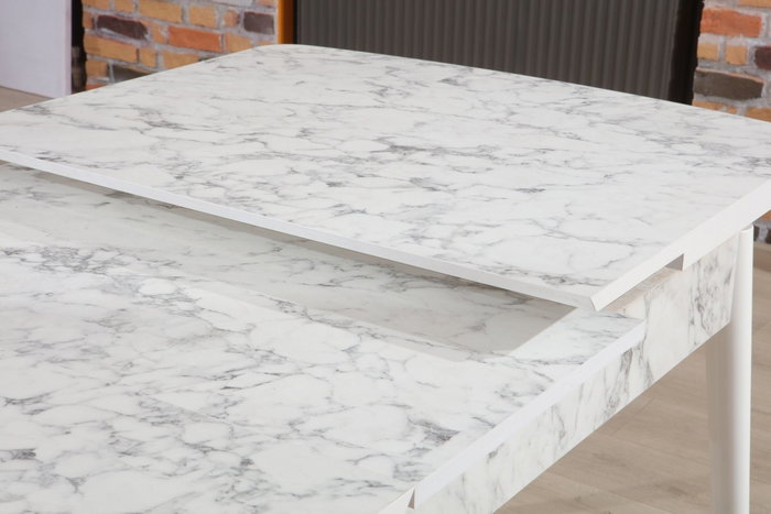 Hanah Home Mesa de Comedor Extensible Carrara Blanco y Gris 132x79x76.5 ...