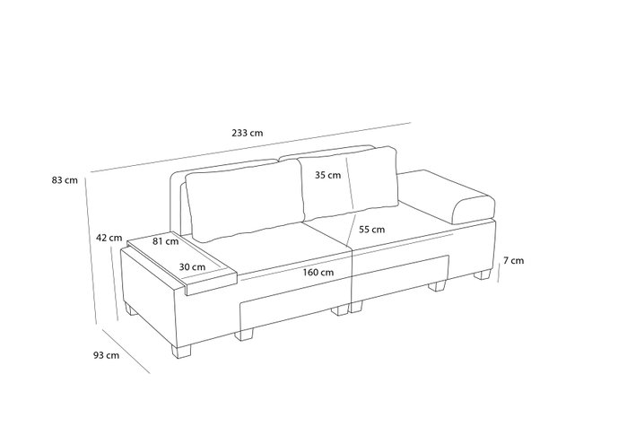 Atelier Del Sofa Sofá Cama 3 Plazas Chenilla Crema - Bixoto.com