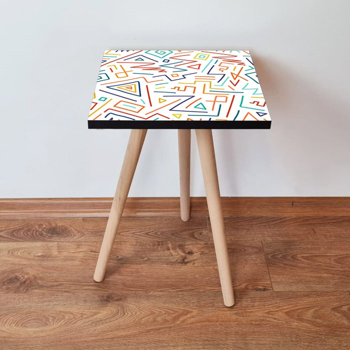 Hanah Home Mesa Auxiliar Shp216 Multicolor MDF con Patas de Haya ...