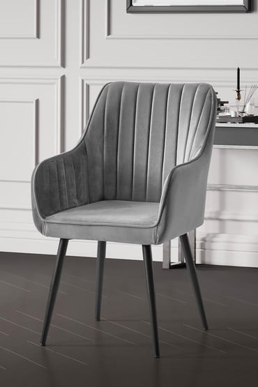 Hanah Home Nova Silla de comedor, Gris y Negro, Fabricada en MDF y ...